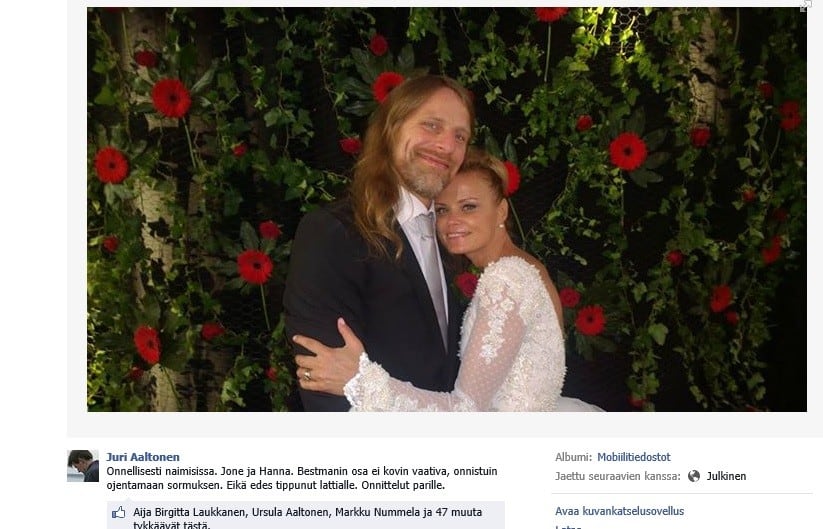 Jone Nikula avioitui ja tässä on vaimo - hääkuva! - Como.fi